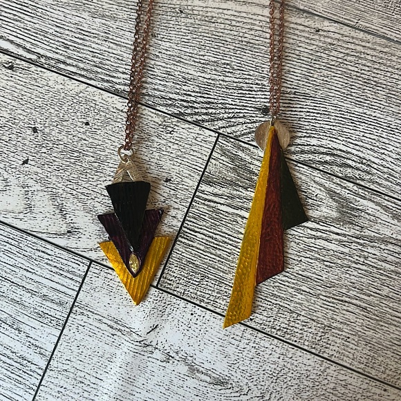 Jewelry | Handmade Geometric Bohemian Necklace Duo | Poshmark
